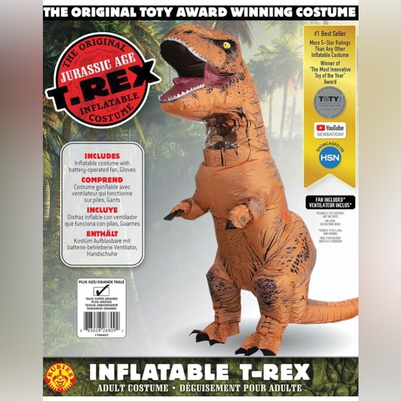 Rubie's | Other | Rubies Adult The Original Inflatable Trex Dinosaur Costume | Poshmark